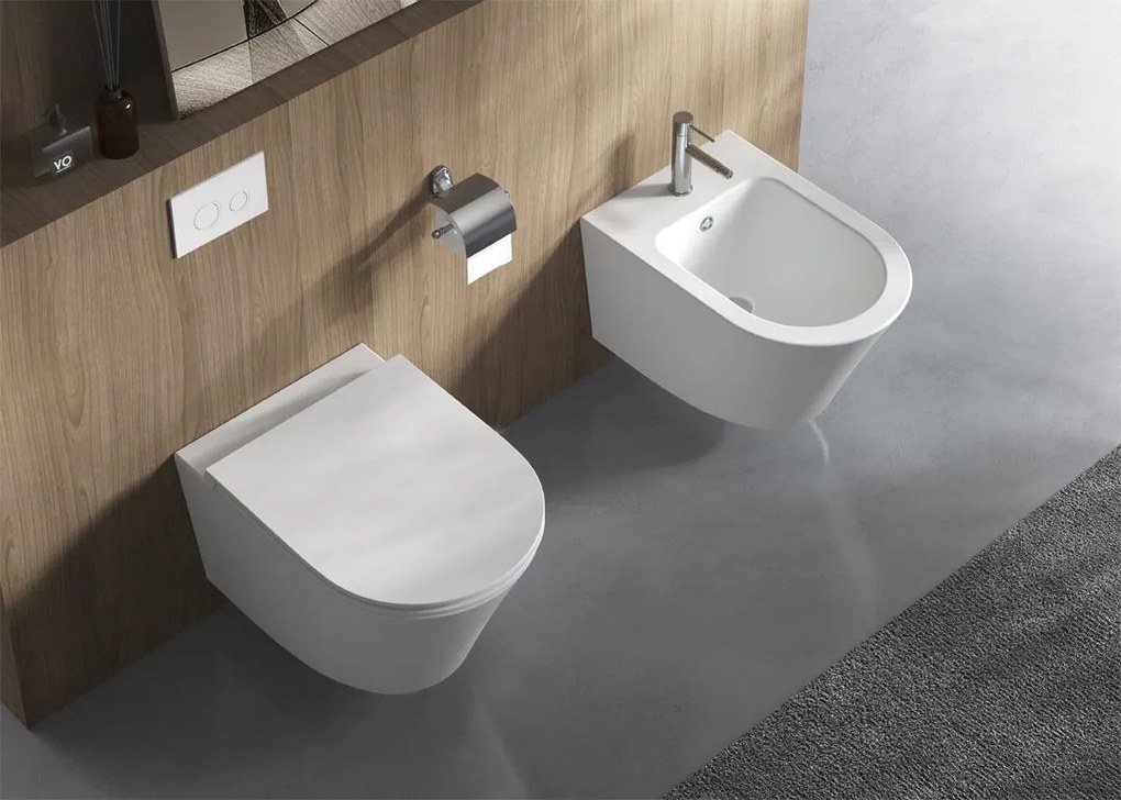 Sapho Paco závěsná wc mísa 36 x 53 cm Vortex Rimless keramika bílá PZ1012V