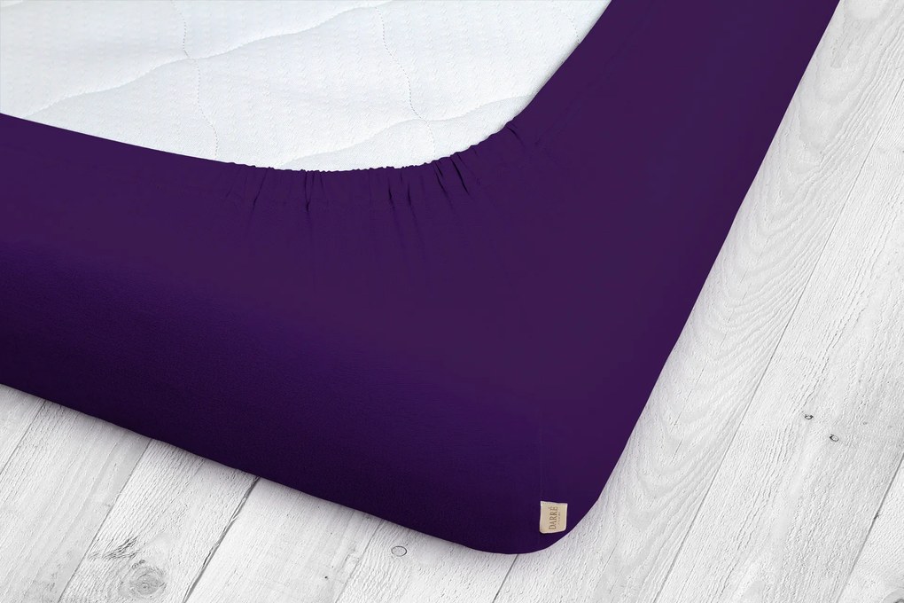 Jersey prostěradlo tmavě fialové na výšku matrace do 20 cm Velikost: 60 x 120