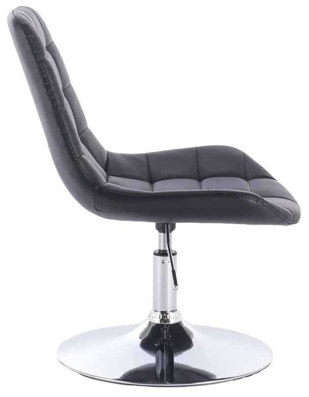 LuxuryForm DESIGN Otočná židle PARIS na stříbrném talíři - černá