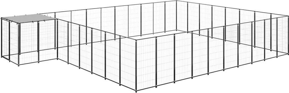 vidaXL Psí kotec 25,41 m² ocel [3082235] Barva: Stříbrná