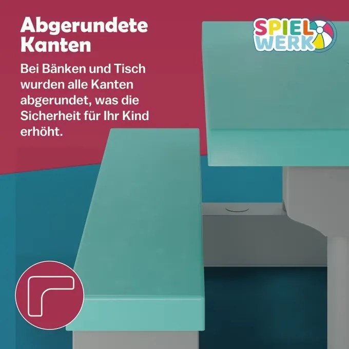 Spielwerk Dětské posezení se slunečníkem, modré 109537