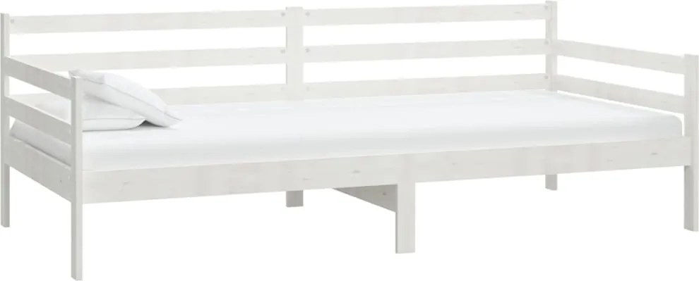 Válenda s matrací 90 x 200 cm bílá masivní borové dřevo 3083585