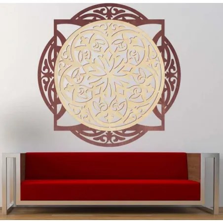 Dřevěný dekorativní obrázek s elegantním vzorem - mandala I SENTOP PR0304