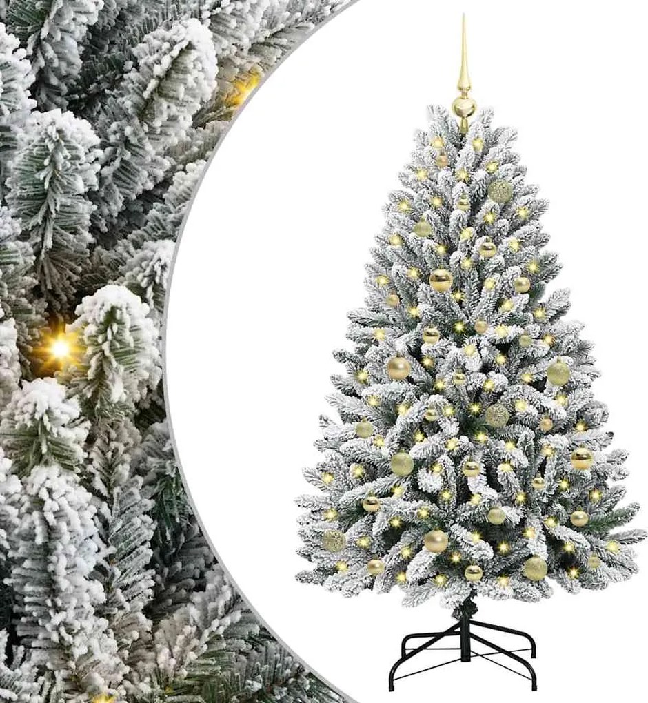 Umělý vánoční stromeček 150 cm 150 LED Teplá bílá PVC a ocel 3395743