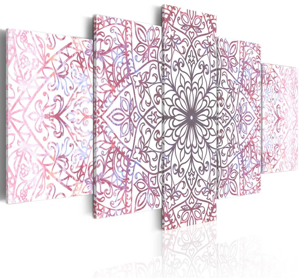 Obraz Mandala starorůžová + háčky a hřebíčky ZDARMA Velikost (šířka x výška): 200x100 cm