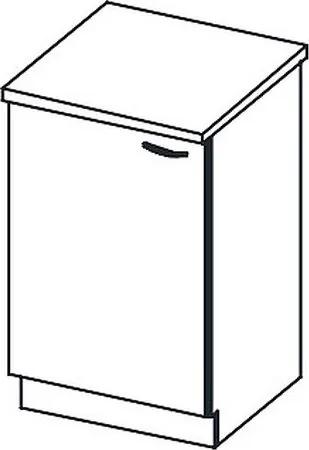 Casarredo - Komfort nábytek Spodní kuchyňská skříňka GREY D60, 1-dveřová, levá, šedý lesk