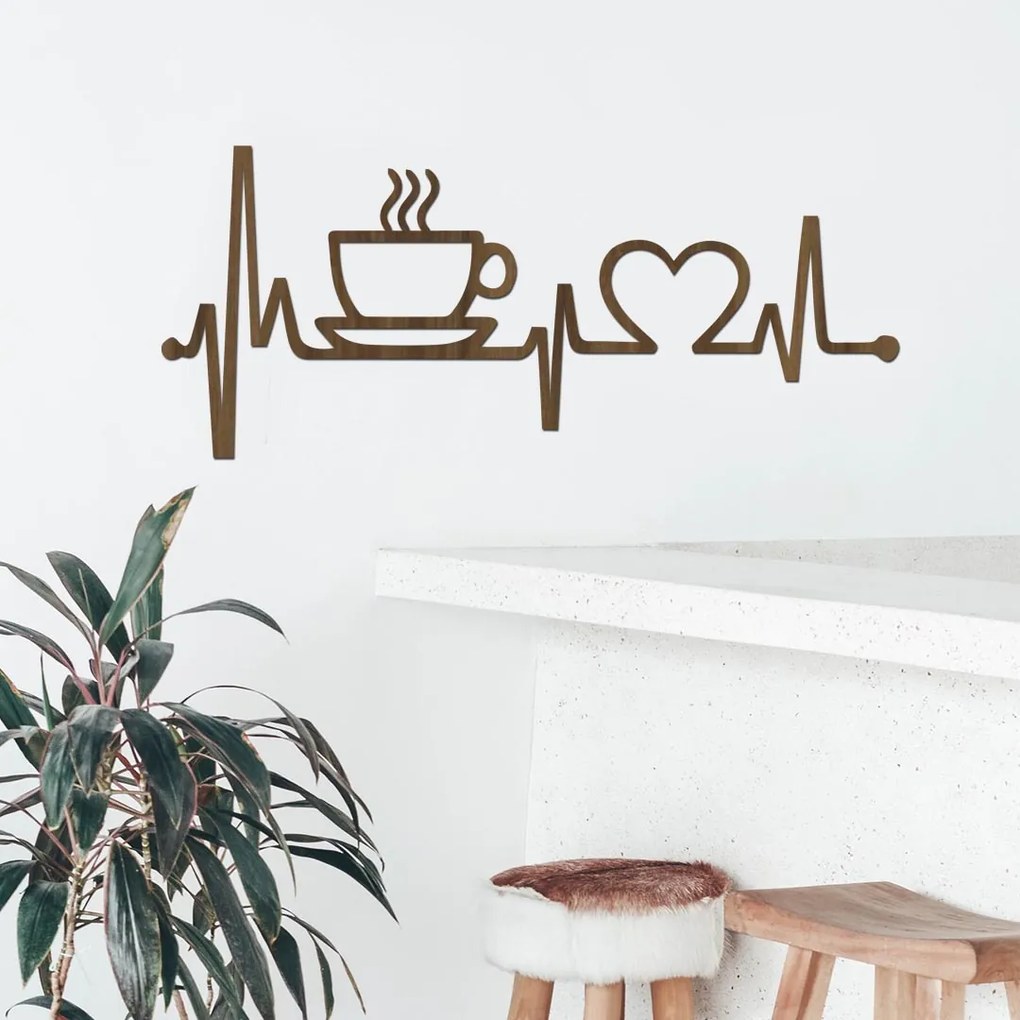 dřevo života Dřevěná dekorace KÁVOVÁ LÁSKA Zvolte rozměr (cm): 60x26, Zvolte barvu dekoru: Černá