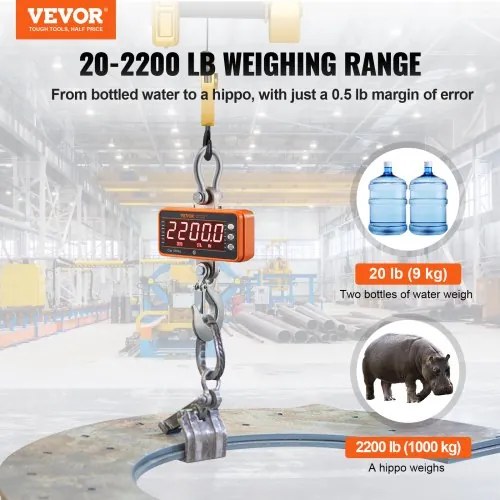 Digitální jeřábová váha, 1000 kg, průmyslová těžká závěsná váha s dálkovým ovládáním