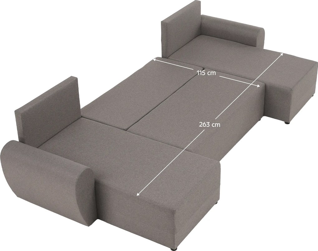 Univerzální sedací souprava, šedobéžová Taupe, DAKAR NEW U