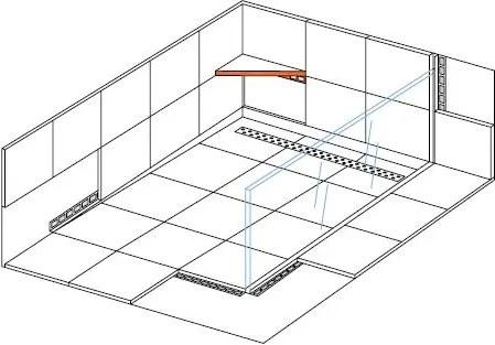 Profinox Sprchová police A, trojúhelníková, obkladová, 300x170 mm, 12,5 mm