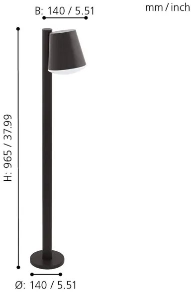 Eglo 33561 - LED Stm. venkovní lampa CALDIERO-C 1xE27/9W/230V IP44 antracit