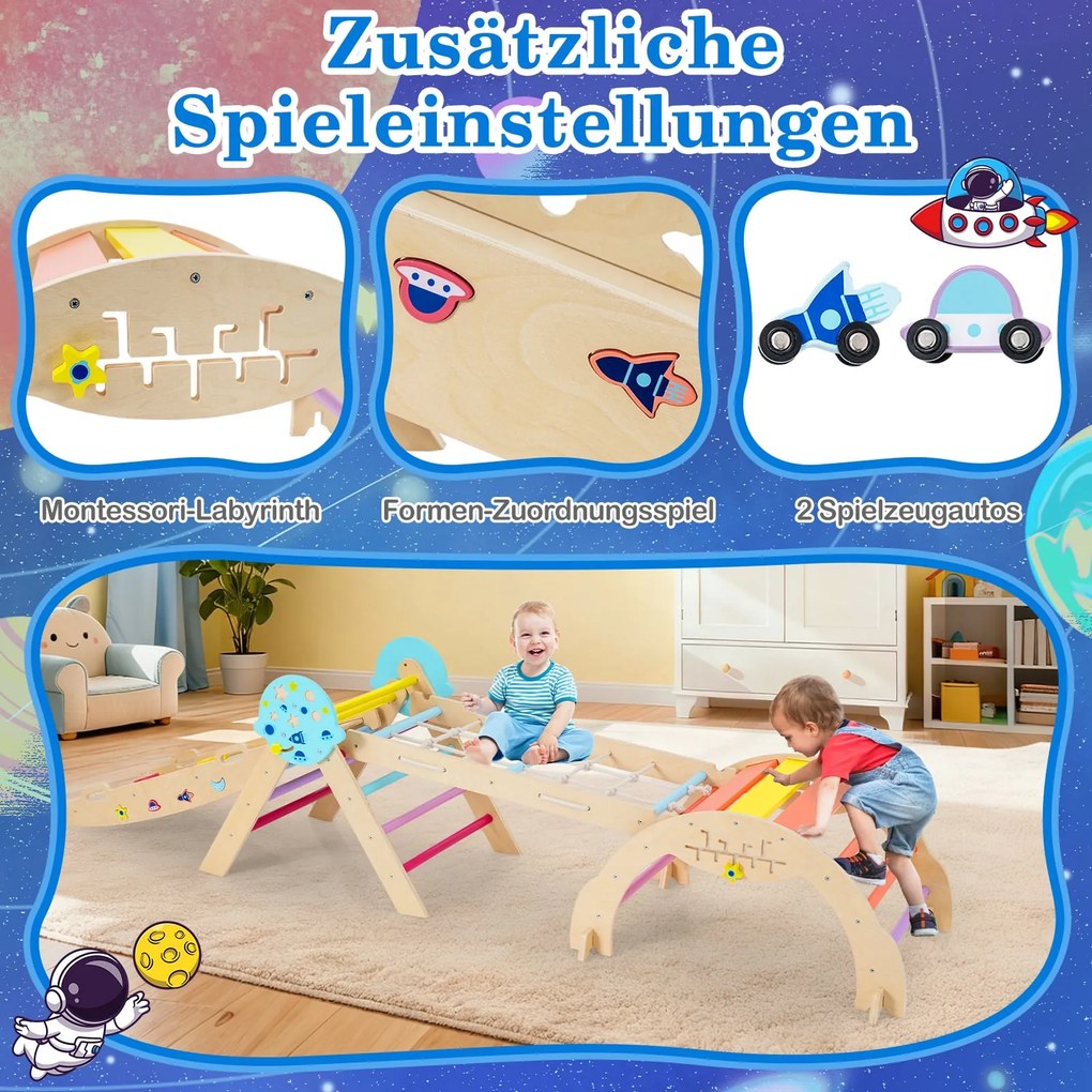 Costway 9 v 1 Montessori prolézačka sada s lezeckým obloukem a horolezeckým