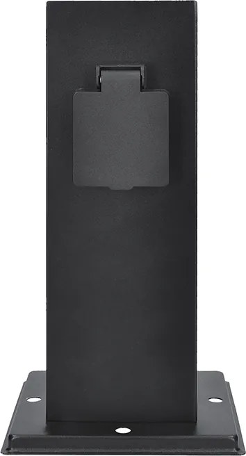 Solight zahradní sloupek IP44, nerez ocel, 2 zásuvky, hranol, černý