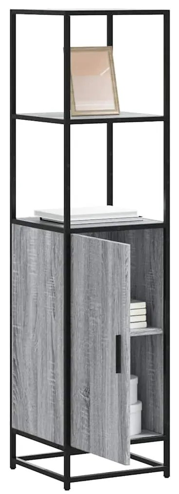 Skříň highboard šedá sonoma 35,5x35x139 cm kompozit a kov