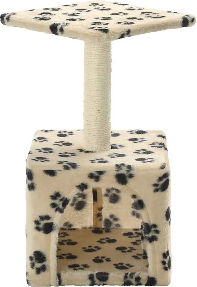 Škrabadlo pro kočky sisalové sloupky 55 cm béžové s potiskem 170540