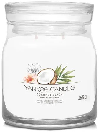 Yankee Candle vonná svíčka Signature ve skle střední Coconut Beach 368g