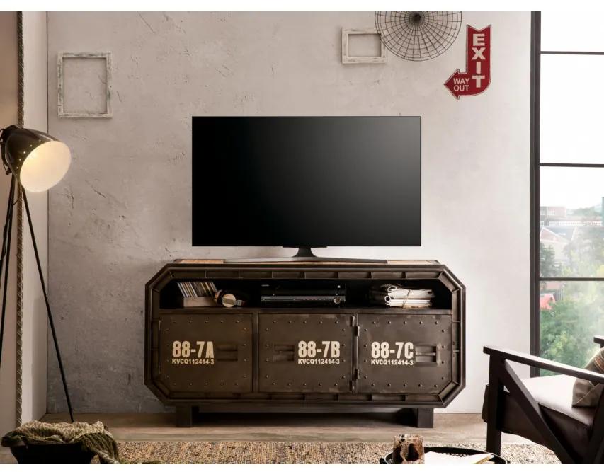 TV stolek z masivu Bellagio industriální styl