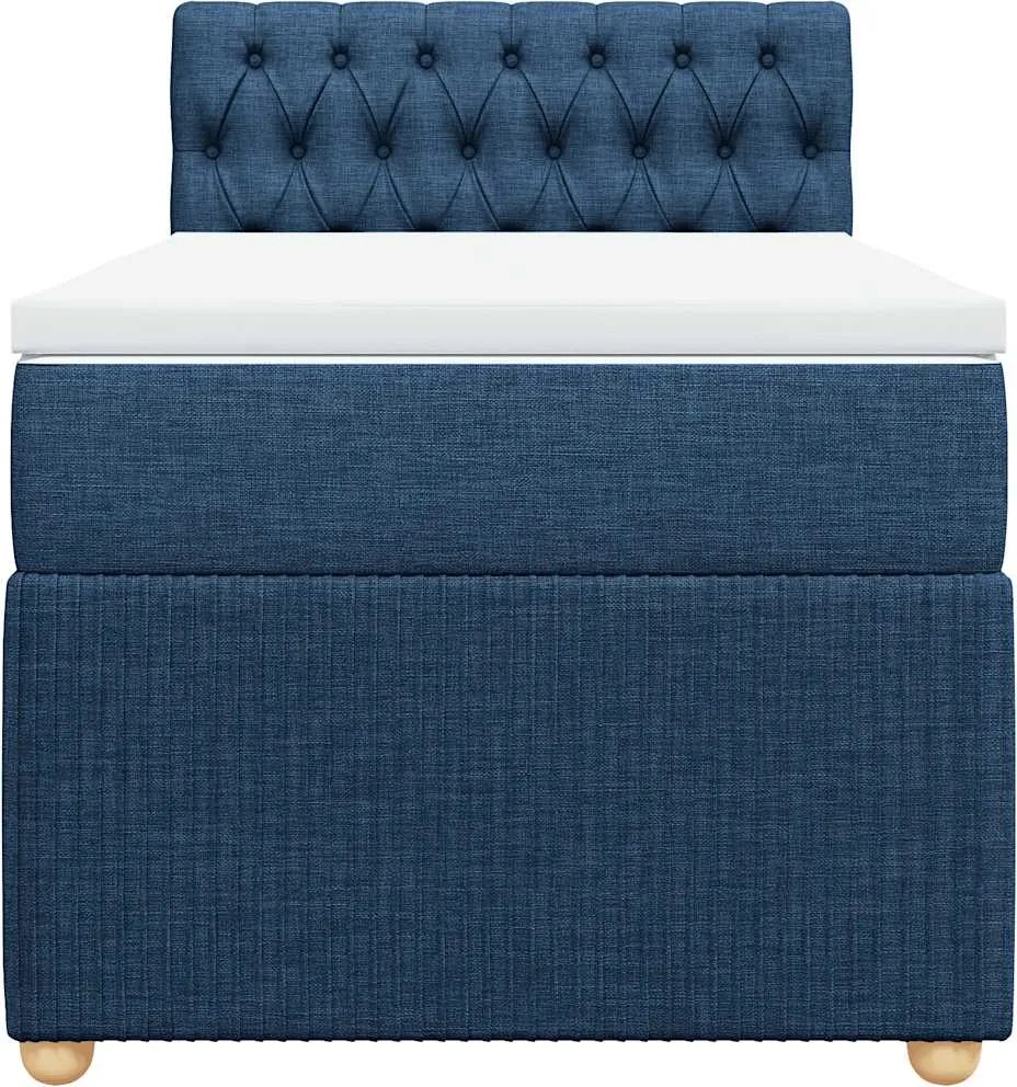 Box spring postel s matrací modrá 90x200 cm textil 3287352