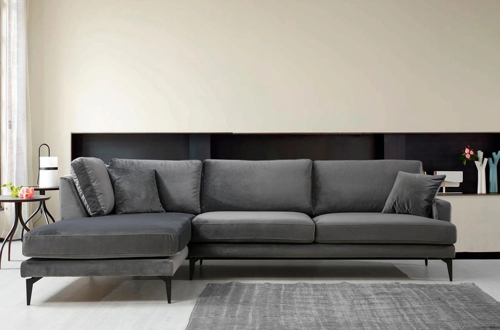 Hanah Home Rohová pohovka PAPIRA antracit levý roh 560ARE1113