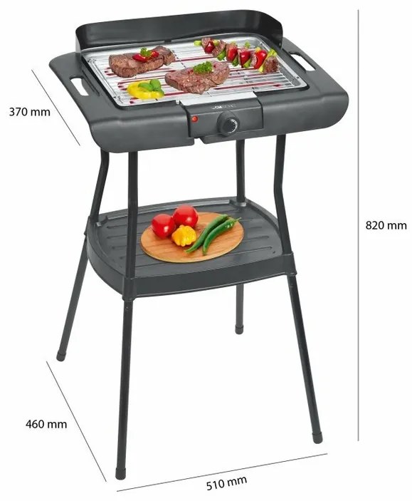 Clatronic BQS 3508 BBQ stojanový/stolní gril s odkládací poličkou