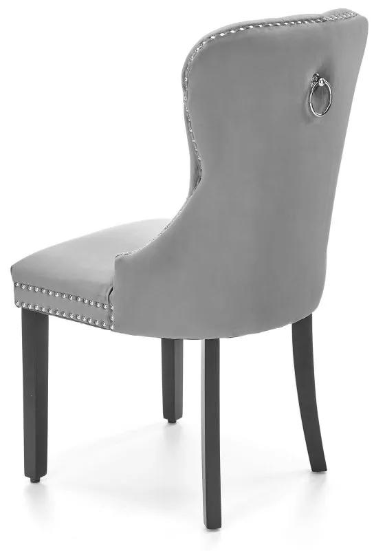 Jídelní židle MIYA — masiv, látka, šedá