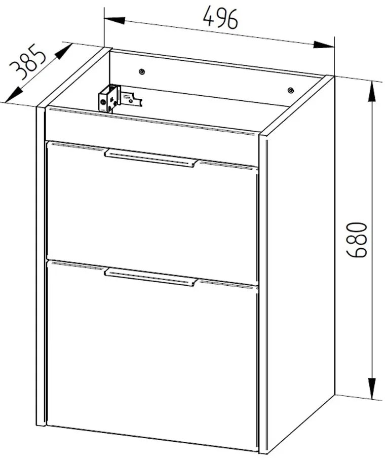 Mereo Vigo koupelnová skříňka s umyvadlem 51 x 71,8 x 39,5 cm MDF/lamino bílá CN310 Koupelny Bernold