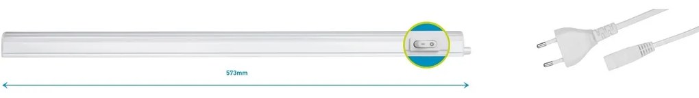 Retlux RLL 506 Lineární LED svítidlo s trubicí T5 studená bílá, 57,3 cm