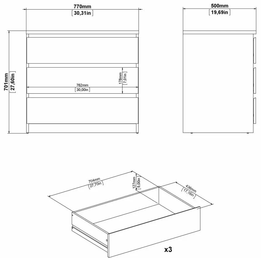 Tvilum Komoda Simplicity 235 černý MAT