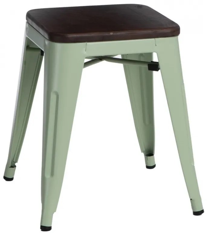 Stolička Tolix 45, zelená/ořech