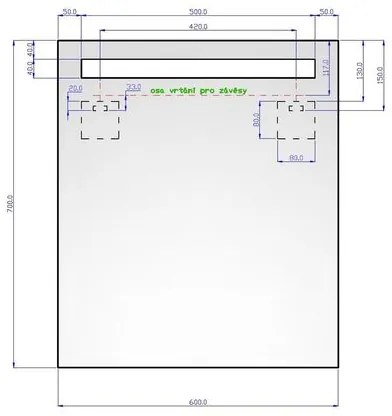 Amirro Luna Zrcadlo 60 x 70 cm s LED osvětlením s vypínačem, 902-005