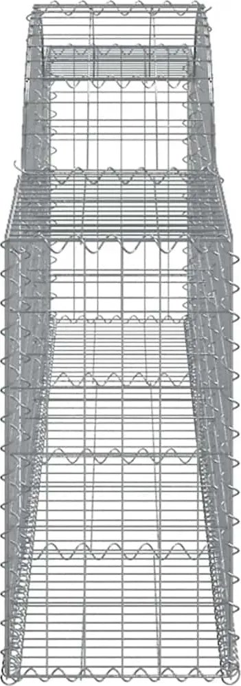 Klenuté gabionové koše 4 ks 300x30x60/80 cm pozinkované železo 3146487