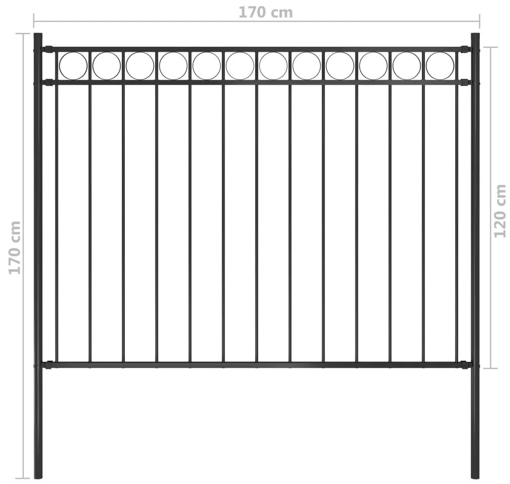 vidaXL Marketos Zahradní plot Assen ocelový 1,7 x 1,2 m černý