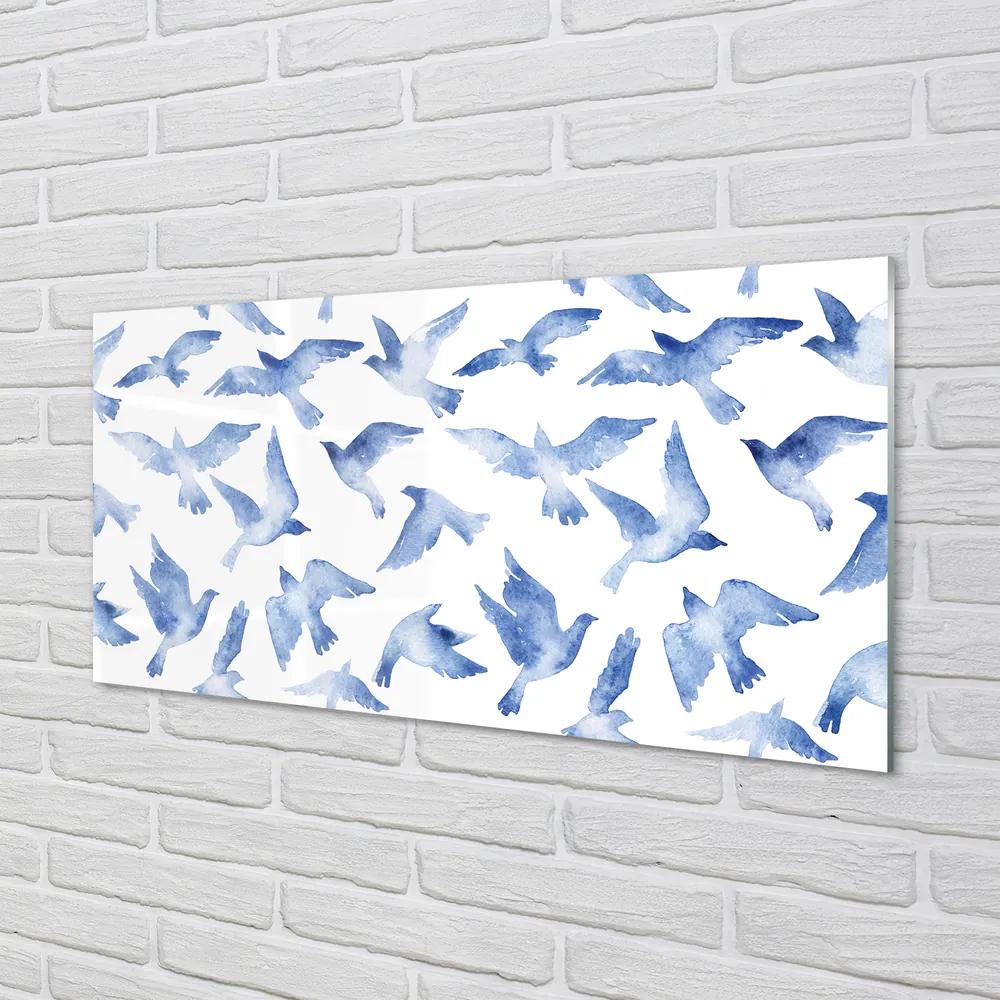 akrylový obraz malované ptáci 140x70 cm