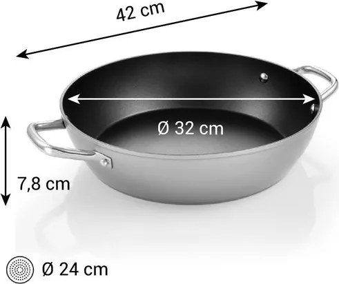 TESCOMA Pánev hluboká GrandCHEF+ ø 32 cm, 2 úchyty