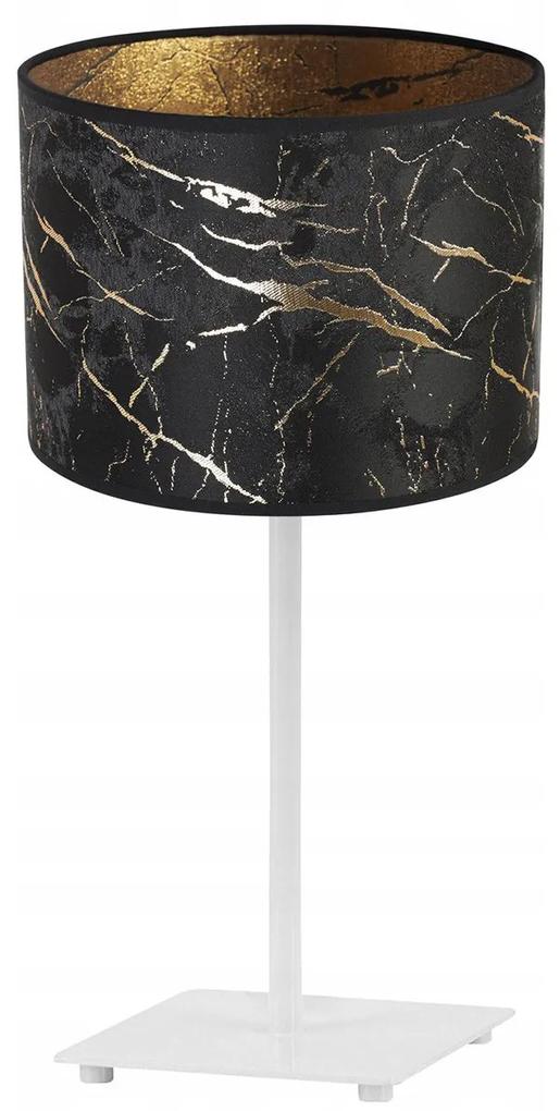 Stolní lampa WERONA 3, 1x černé textilní stínítko se vzorem, (výběr ze 4 barev konstrukce), G