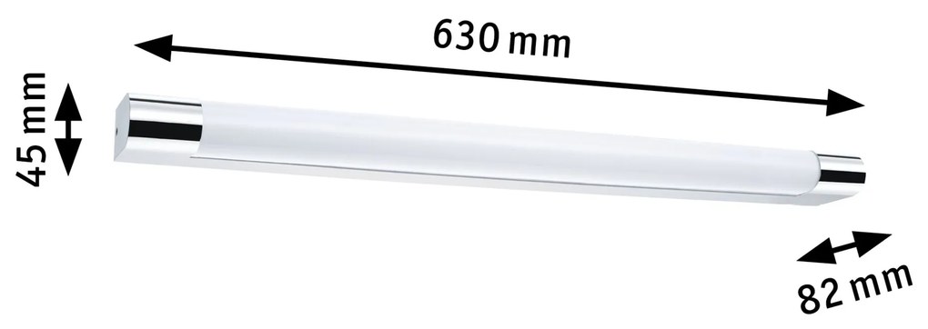 Paulmann 79716 Mizar, oválné svítidlo nad zrcadlo do koupelny, 10,5W LED 3000K, délka 63cm, IP44