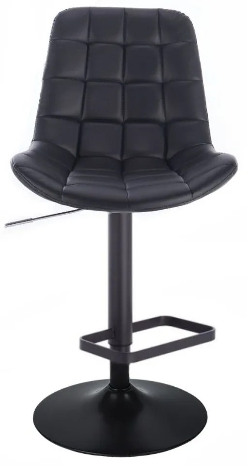 LuxuryForm DESIGN Barová židle PARIS na černé kulaté podstavě - černá