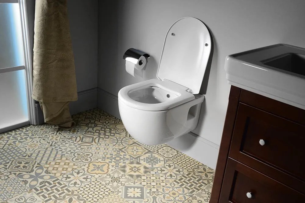 Sapho, BRILLA závěsná WC mísa s bidet. sprškou, Rimless, 36,5x53 cm, bílá, 100612
