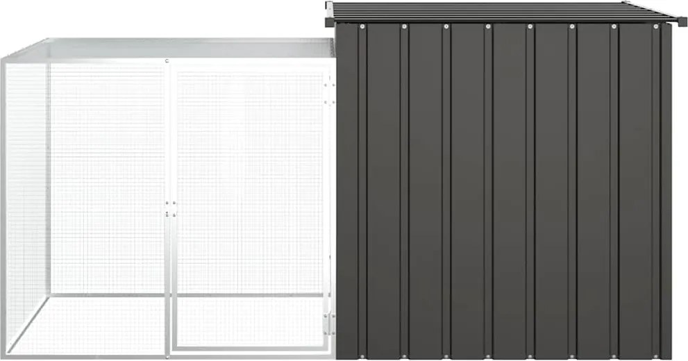 Klec pro kuřata antracitová 200 x 91 x 100 cm pozinkovaná ocel 171544