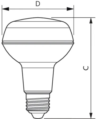 LED žárovka E27 Philips R80 8W (100W) teplá bílá (2700K), reflektor 36°