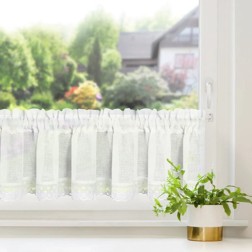 KRÁTKÁ ZÁCLONA NA PÁSCE DORIS 150X30 CM KRÉMOVÁ