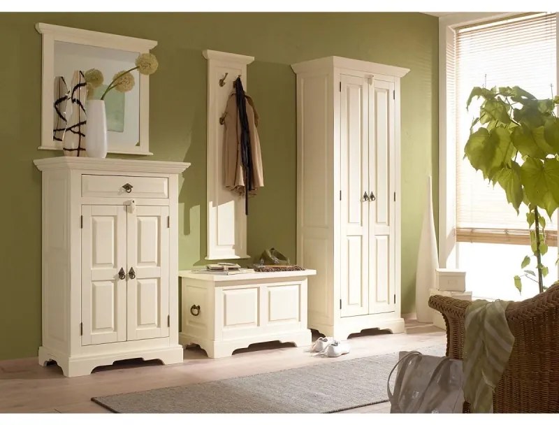 furniture-nabytek.cz - Masivní zrcadlo Catello z borovice a MDF, bílé, lakované – 75×70 cm