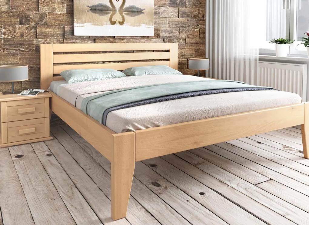 Vysoká dřevěná buková postel VANDA