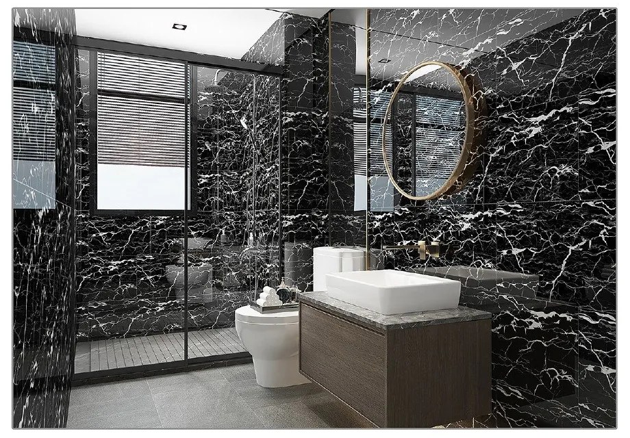 Samolepicí panely na zeď v sadě 6 ks 60x30 cm Nero Marquina – SP TREND