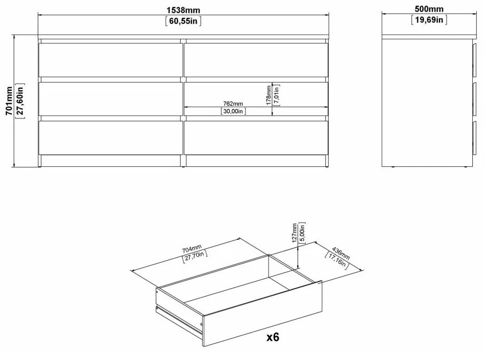 Tvilum Komoda Simplicity 232 černý mat
