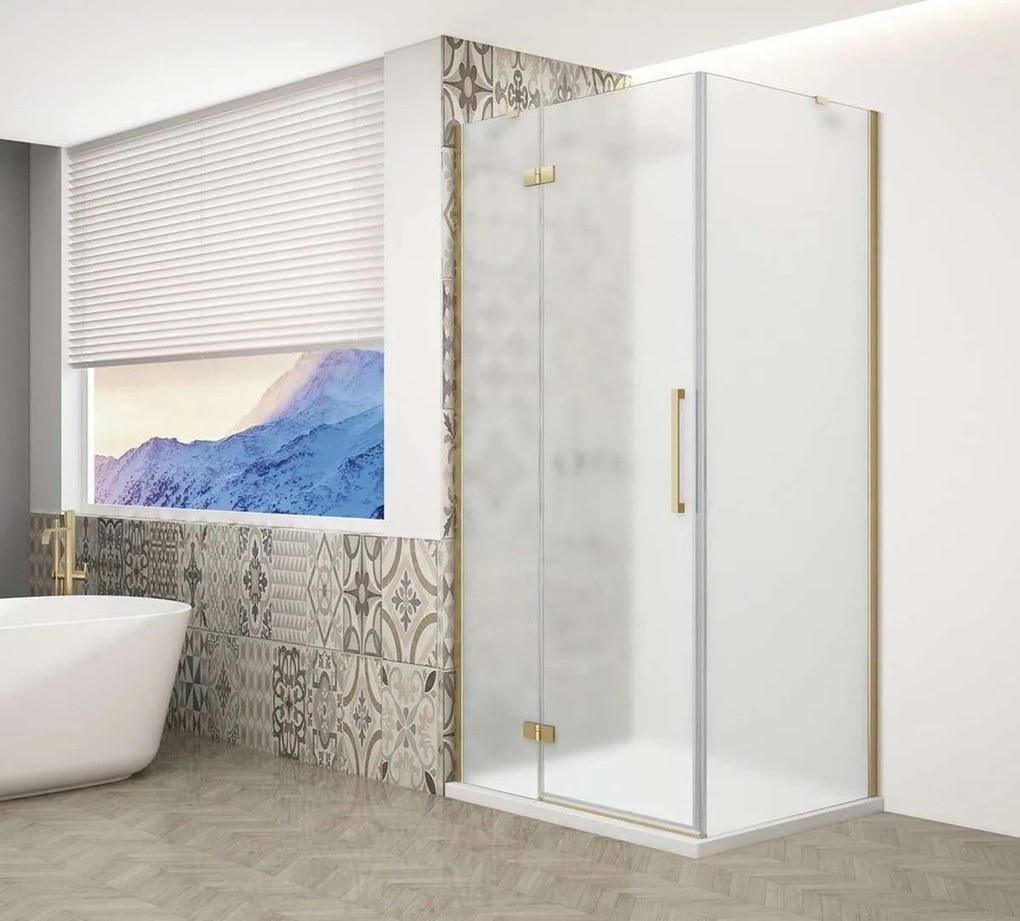 Gelco Trinity - Sprchový kout 100x100 cm, levé, matné sklo/zlatá GT5610-10ML-G