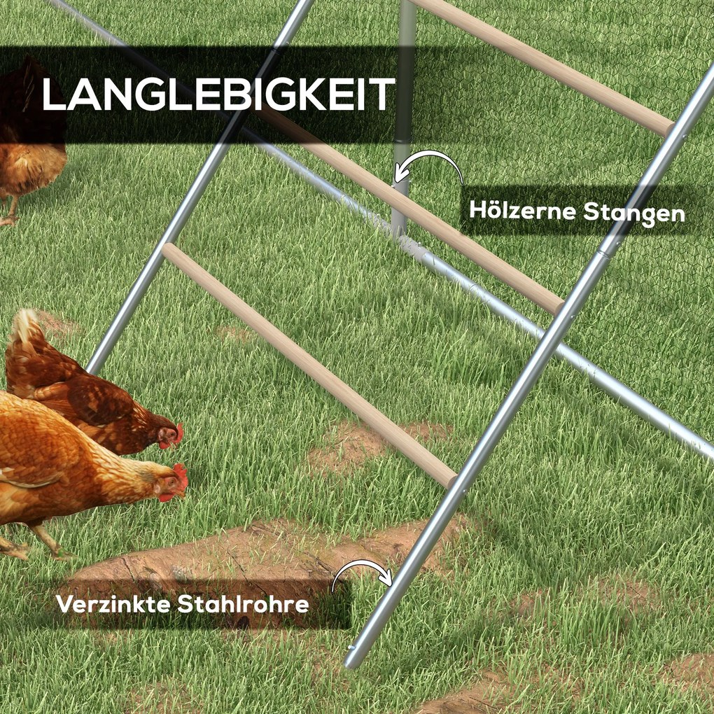 PawHut dřevěný žebřík pro kuřata, hřiště pro kuřata Prolézačka pro 4-6 kuřat 140 x 86 x 2,5 cm přírodní dřevo