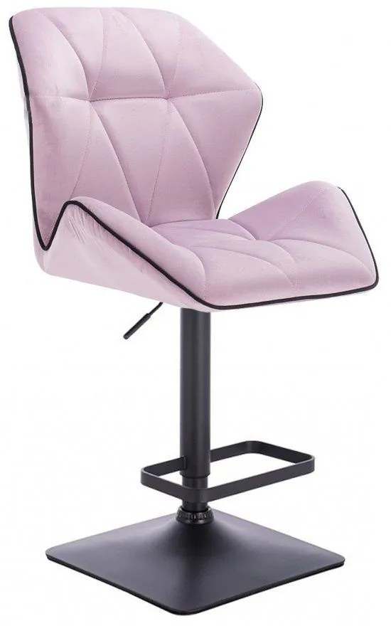 LuxuryForm DESIGN Barová židle MILANO MAX VELUR na černé hranaté podstavě - levandule