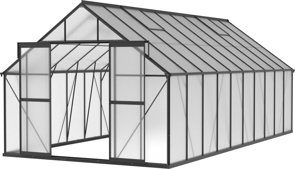 Skleník 245 x 304 x 606 cm, černý