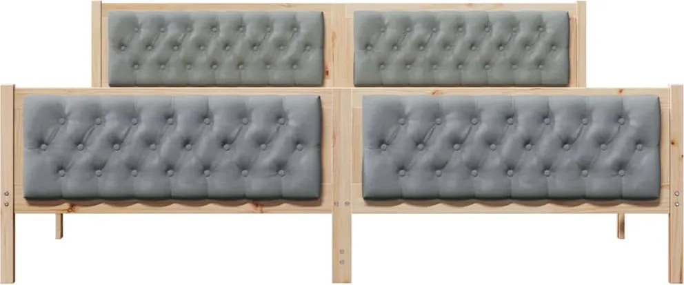 Rám postele Světle šedá 200 x 200 cm Masivní borové dřevo 3394268